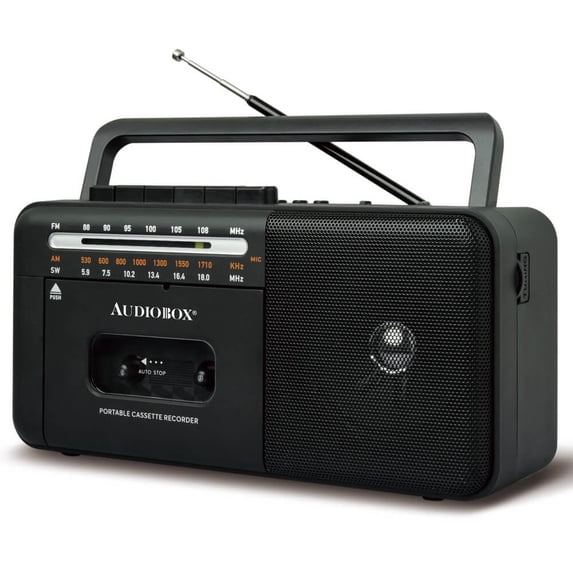 AudioBox, Retro Rechargeable Bluetooth Radio Cassette Player BLK ...