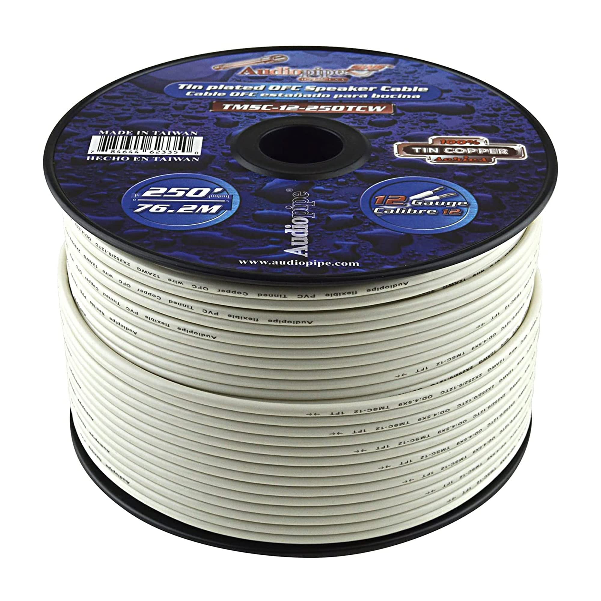 Audiopipe 12GA Stranded OFC Tinned Copper Marine Power/Ground Wire ...