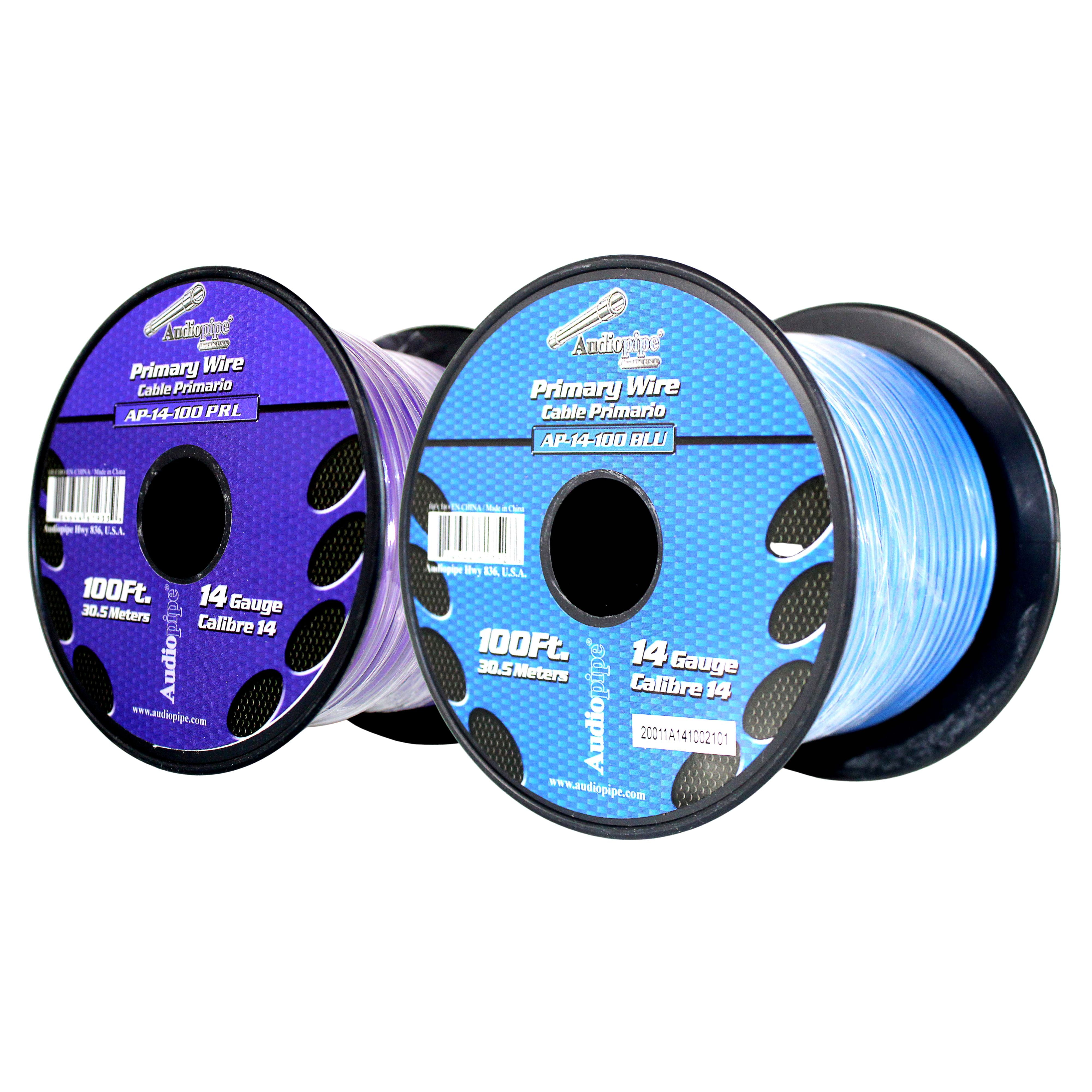 Audiopipe 2 Pack Of 14ga 100ft CCA Primary Ground Power Remote Wire ...