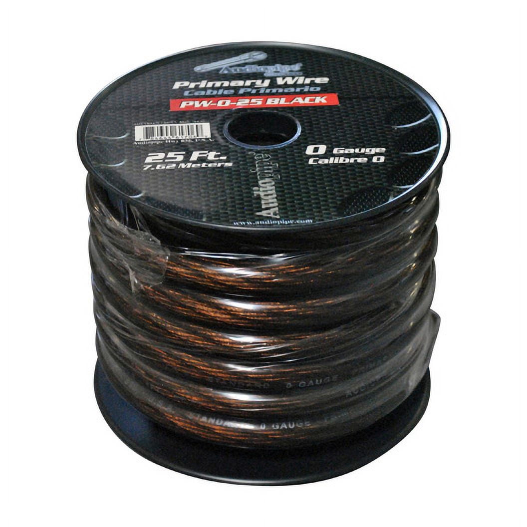 Audiopipe 25Ft 0Gauge Primary Cable Black - Walmart.com