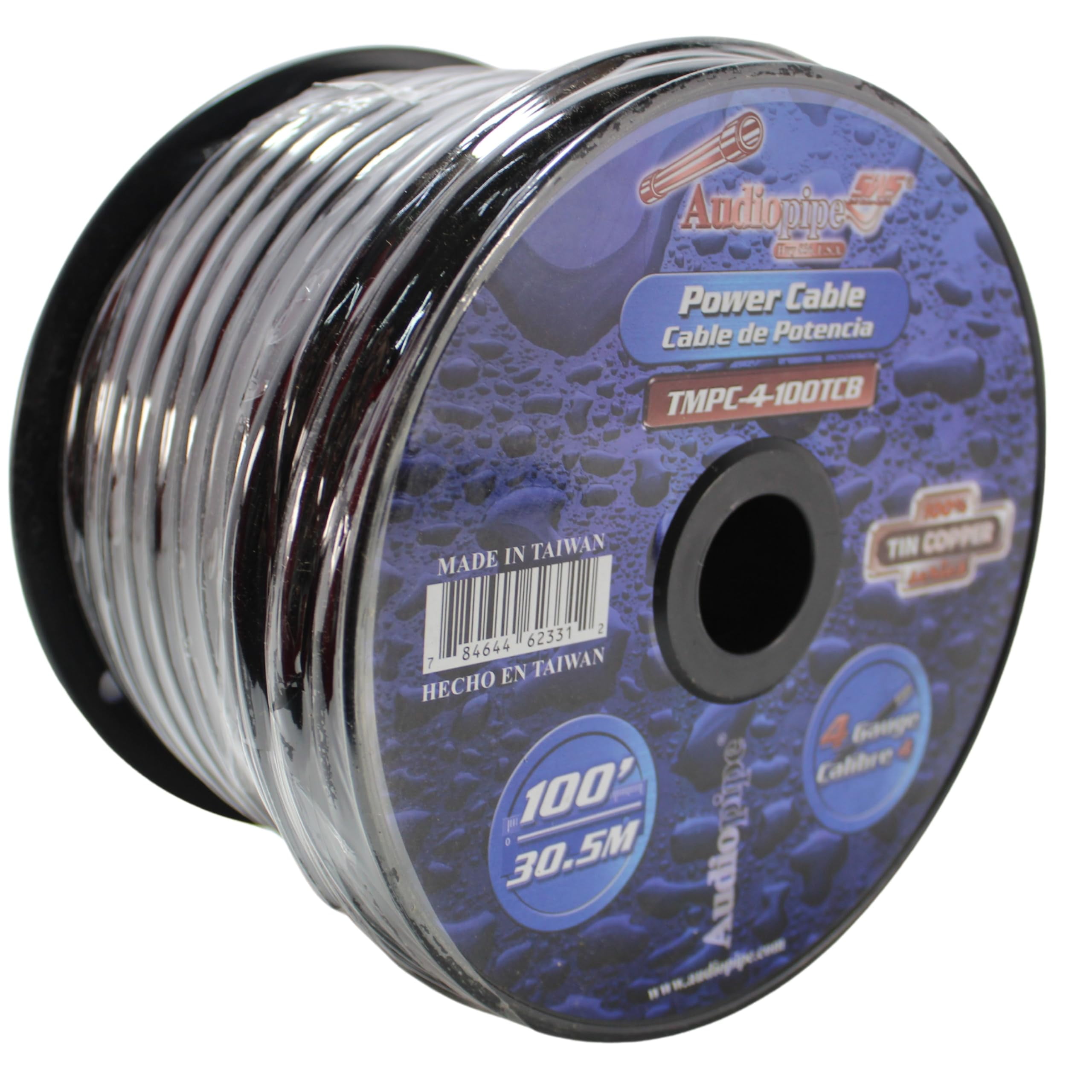 Audiopipe 4 GA Stranded OFC Tinned Copper Marine Power/Ground Wire ...