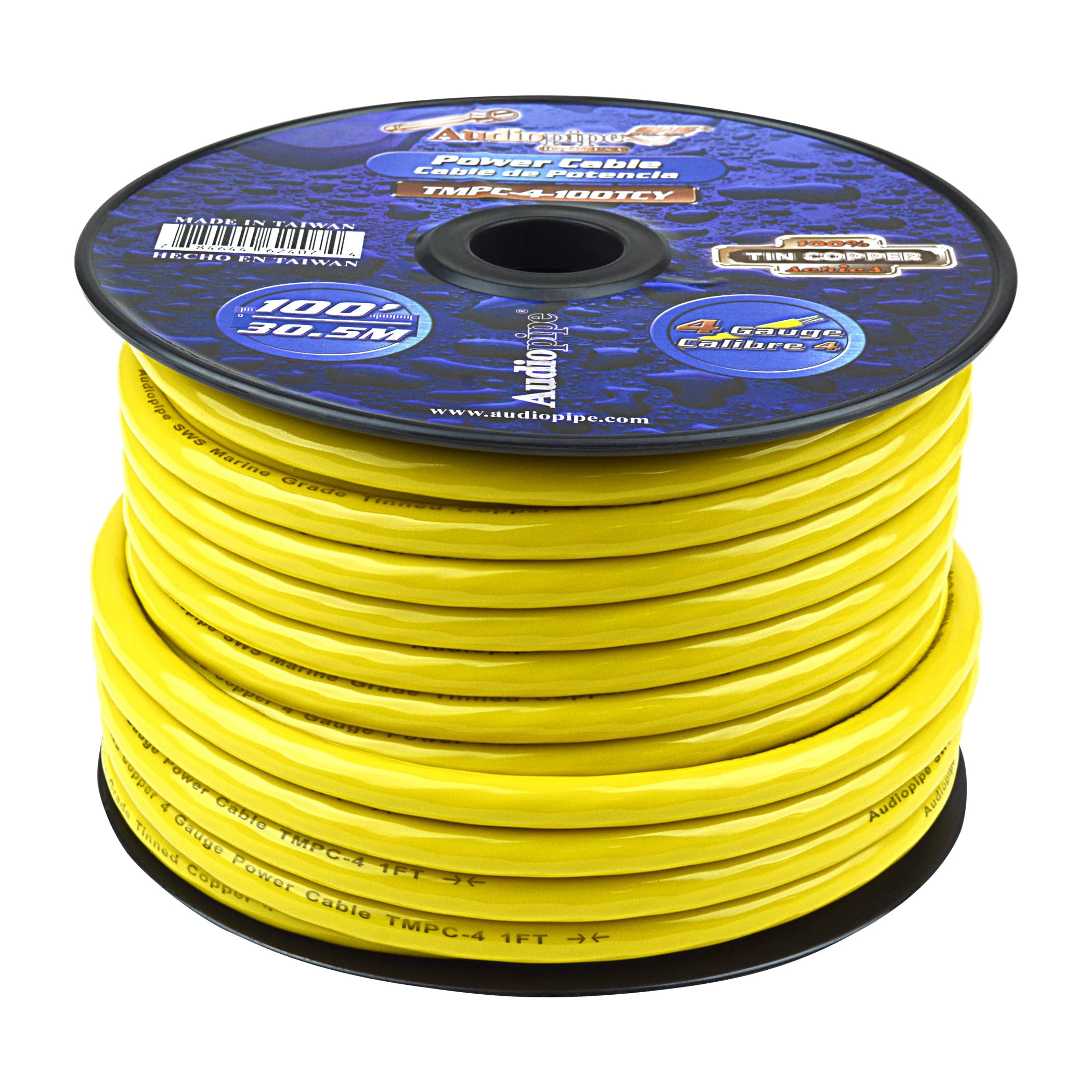 Audiopipe 4 GA Stranded OFC Tinned Copper Marine Power/Ground Wire ...