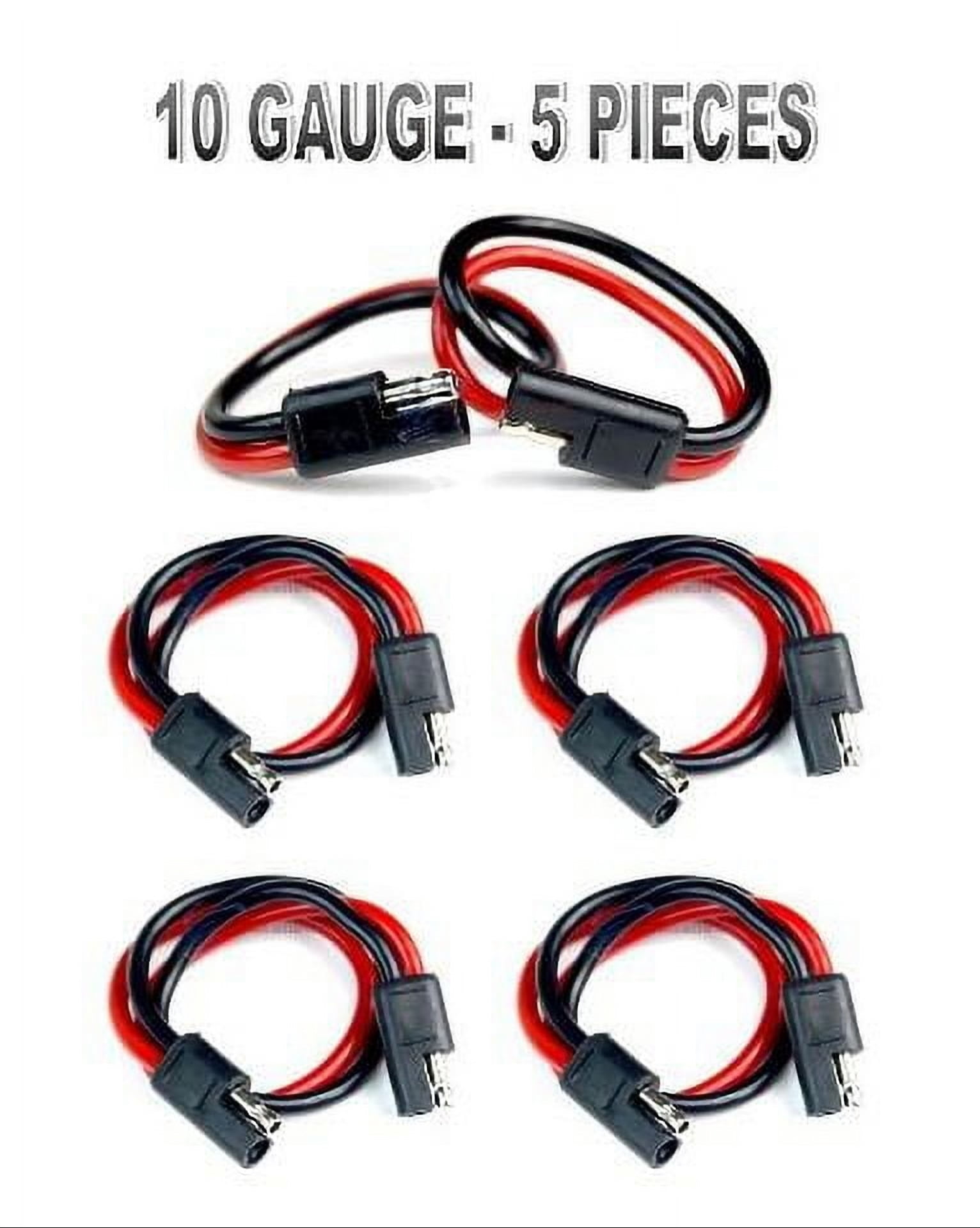 Audiopipe 5 Pack 12" 10 Gauge 2 Pin Quick Disconnect Polarized Wire ...