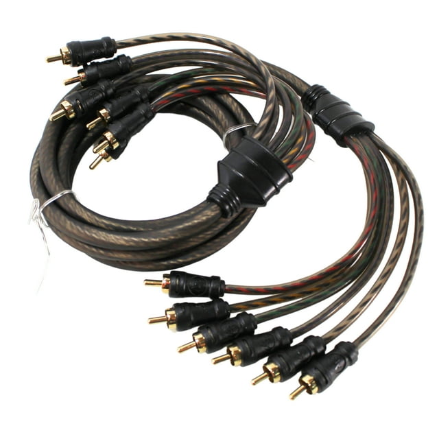 Audiopipe 6 Foot 6 Channel Car Audio Dual Twisted OFC RCA Cable CPP-MC6 ...