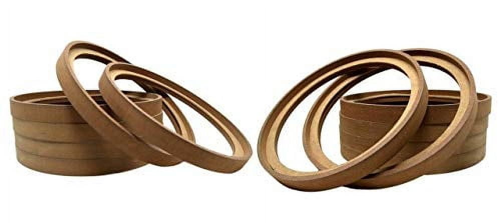 Audiopipe 6 Pair 10" inch MDF Wooden Speaker Ring Recessed with Bezel ...