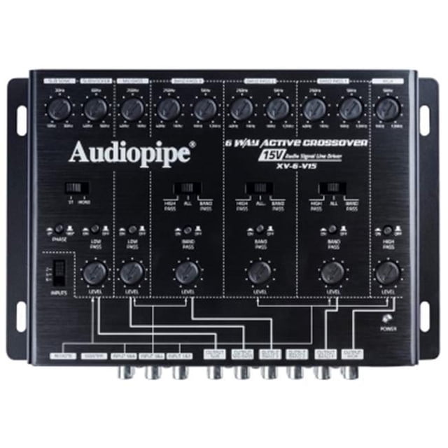 Audiopipe 6 Way Crossover with 6 Channel Input & 8 Channel Output ...