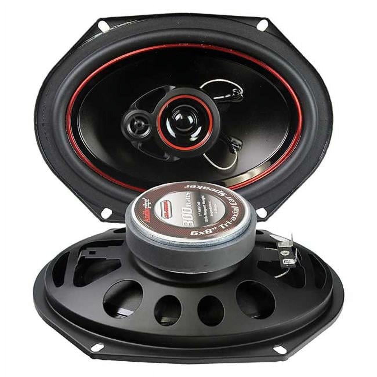 Audiopipe 6 x 8 in. Redline Speaker 3-Way, PP Electroplate Cone - 300W ...