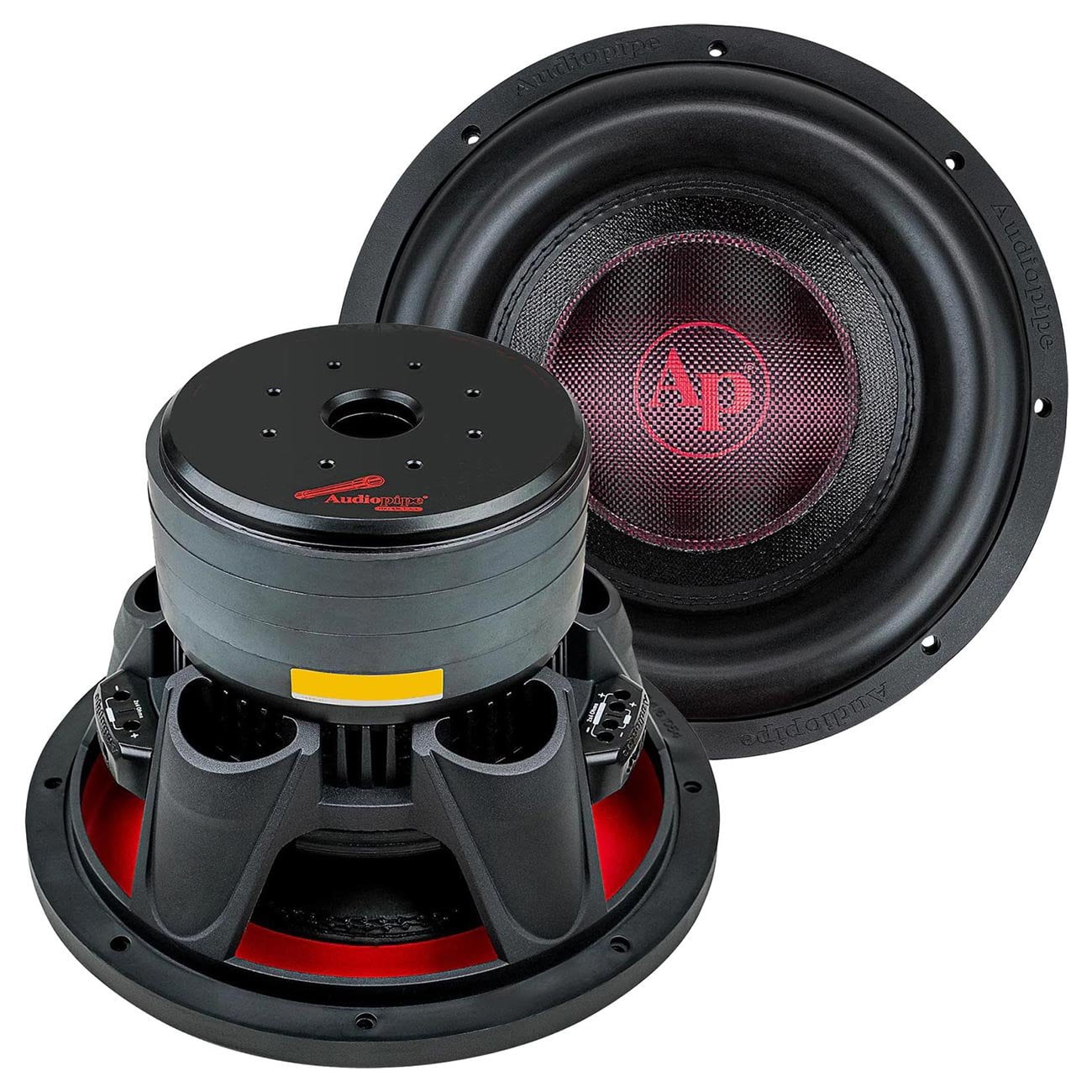 Audiopipe 8" 1000W Max 4 Ohm Dual Voice Coil Quad Stack Subwoofer with ...