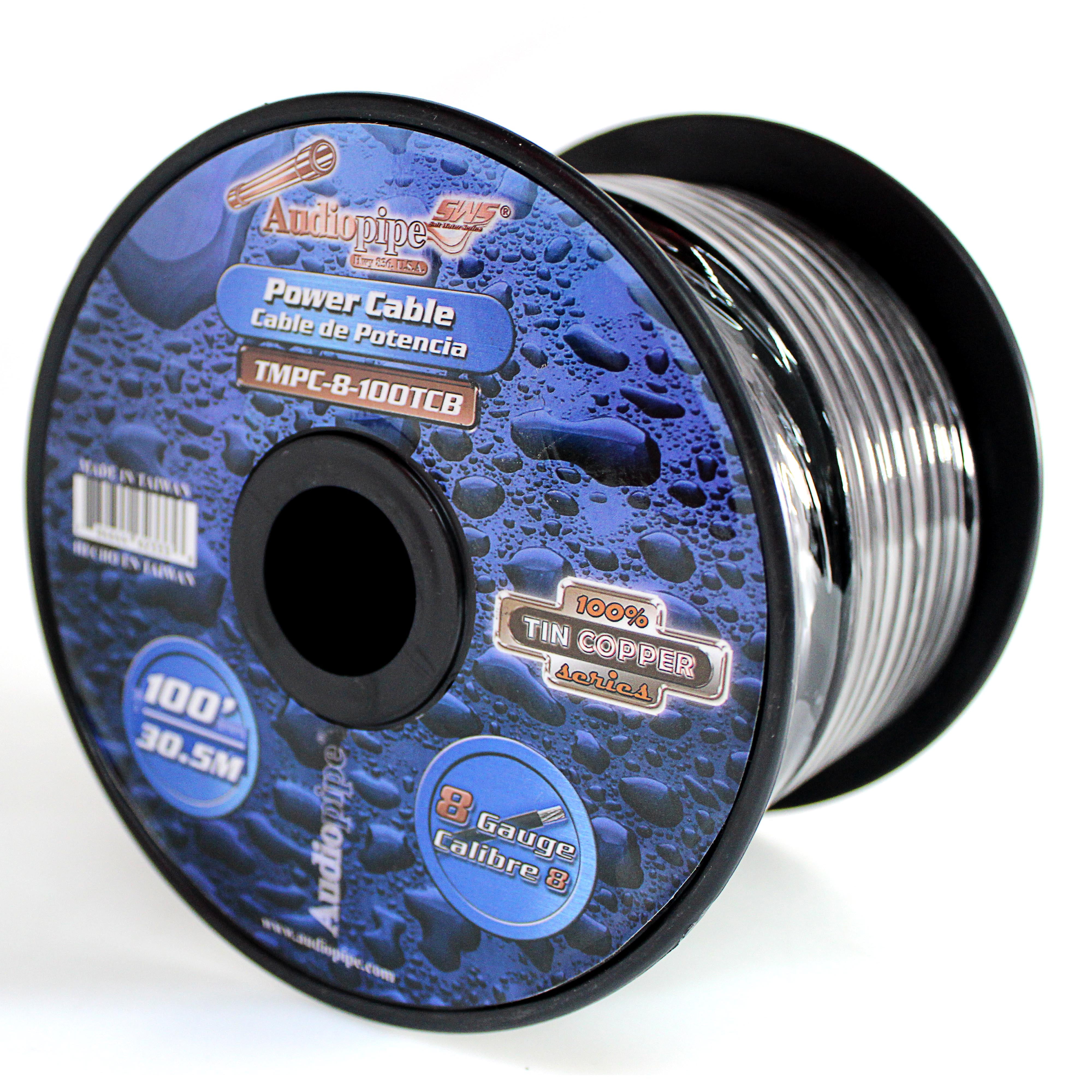 Audiopipe 8 GA Stranded OFC Tinned Copper Marine Power/Ground Wire ...