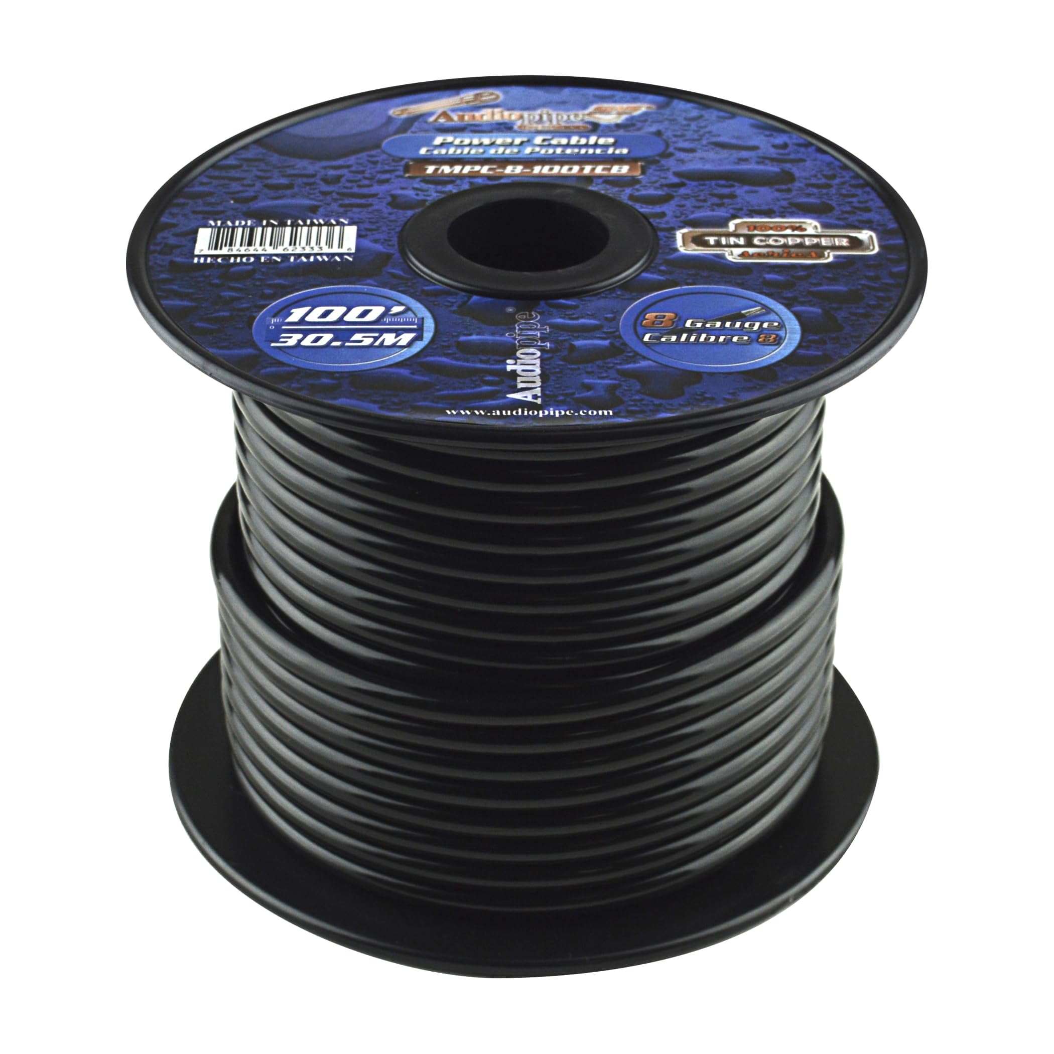 Audiopipe 8 GA Stranded OFC Tinned Copper Marine Power/Ground Wire ...