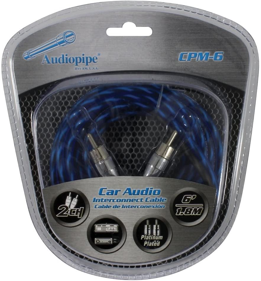 Audiopipe Platinum Plated Interconnect Cable 6ft - Walmart.com