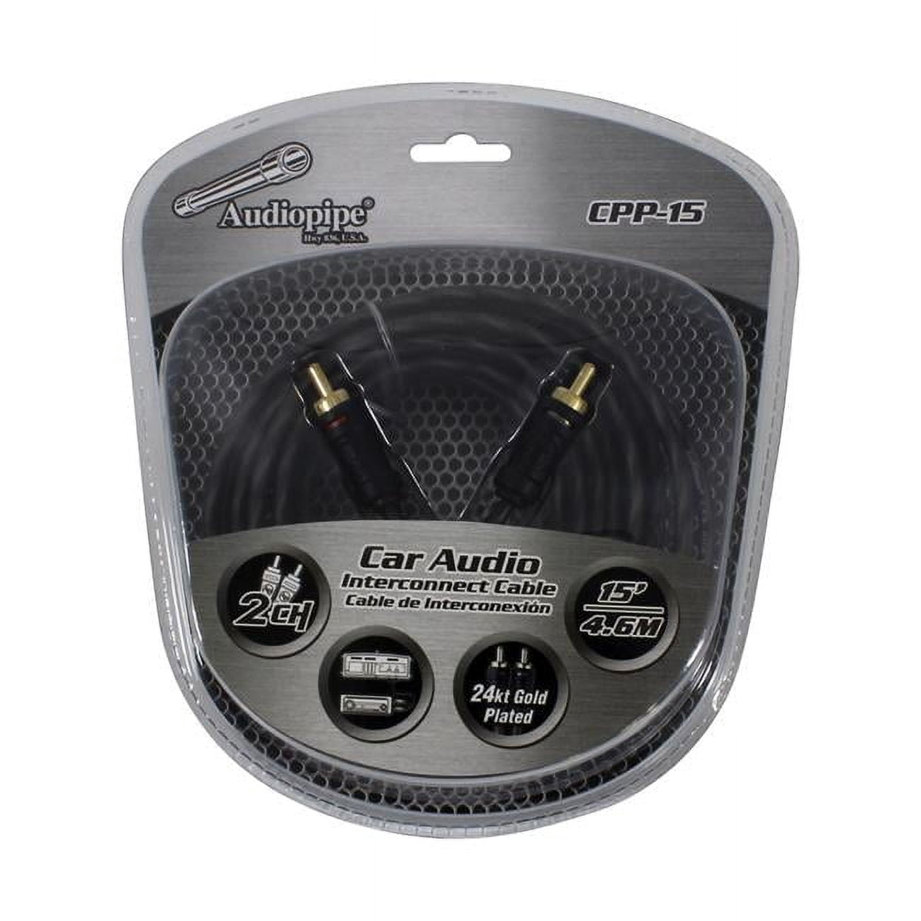 Audiopipe CPP15 15 ft. Audiopipe 24kt Gold Plated Interconnect Cable ...