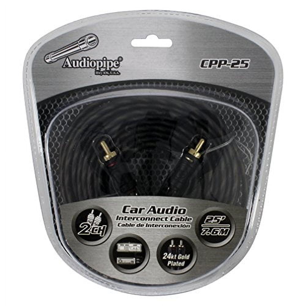 Audiopipe CPP25 25 ft. Audiopipe 24kt Gold Plated Interconnect Cable ...