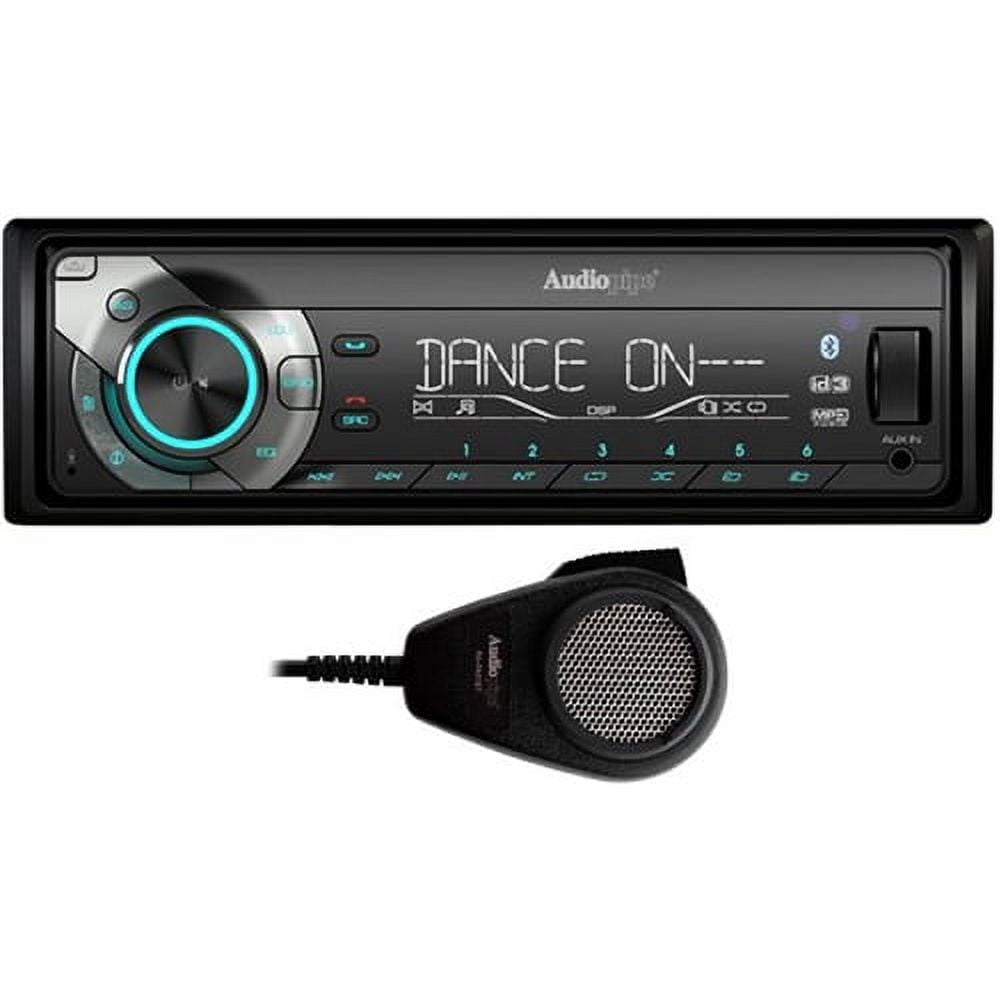 Audiopipe 1-DIN Car Audio Receiver with Bluetooth, PA Mic Function, and ...