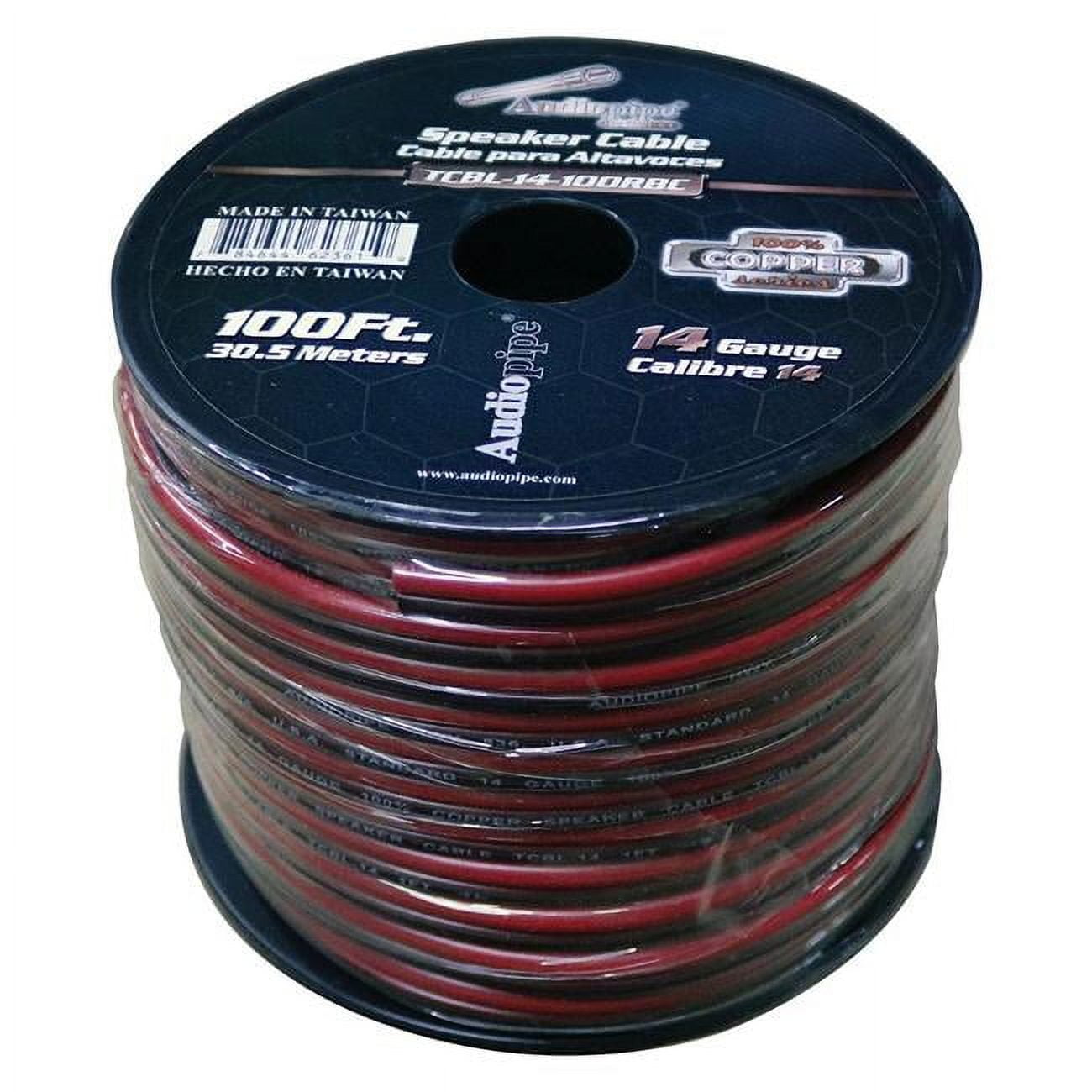 Audiopipe TCBL14100RBC 1 Copper Series Speaker Wire 14 Gauge 100' Roll ...
