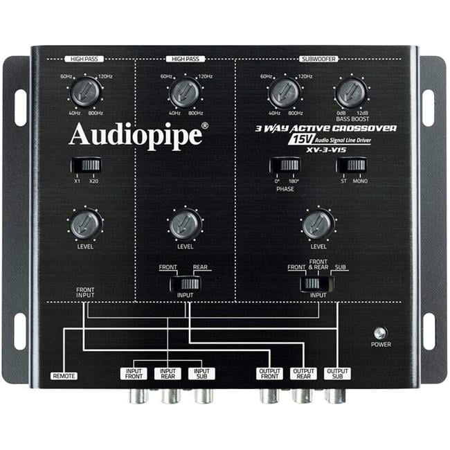 Audiopipe XV-3-V15XP 3-Way Electronic Crossover with 15V Frequency ...