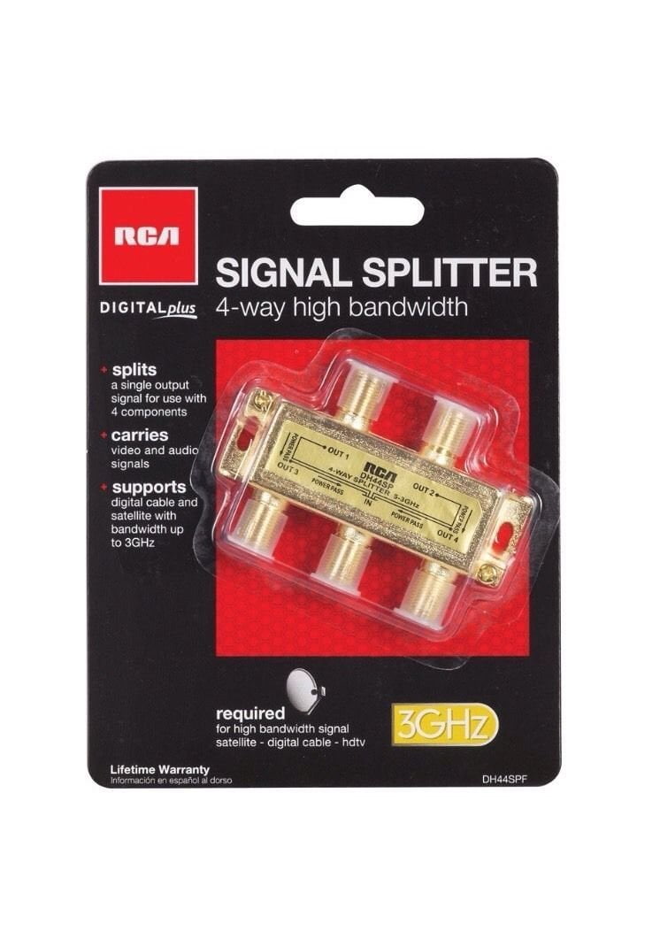 RCA Digital Plus 4-Way Coaxial Splitter DH44SPE - Walmart.com