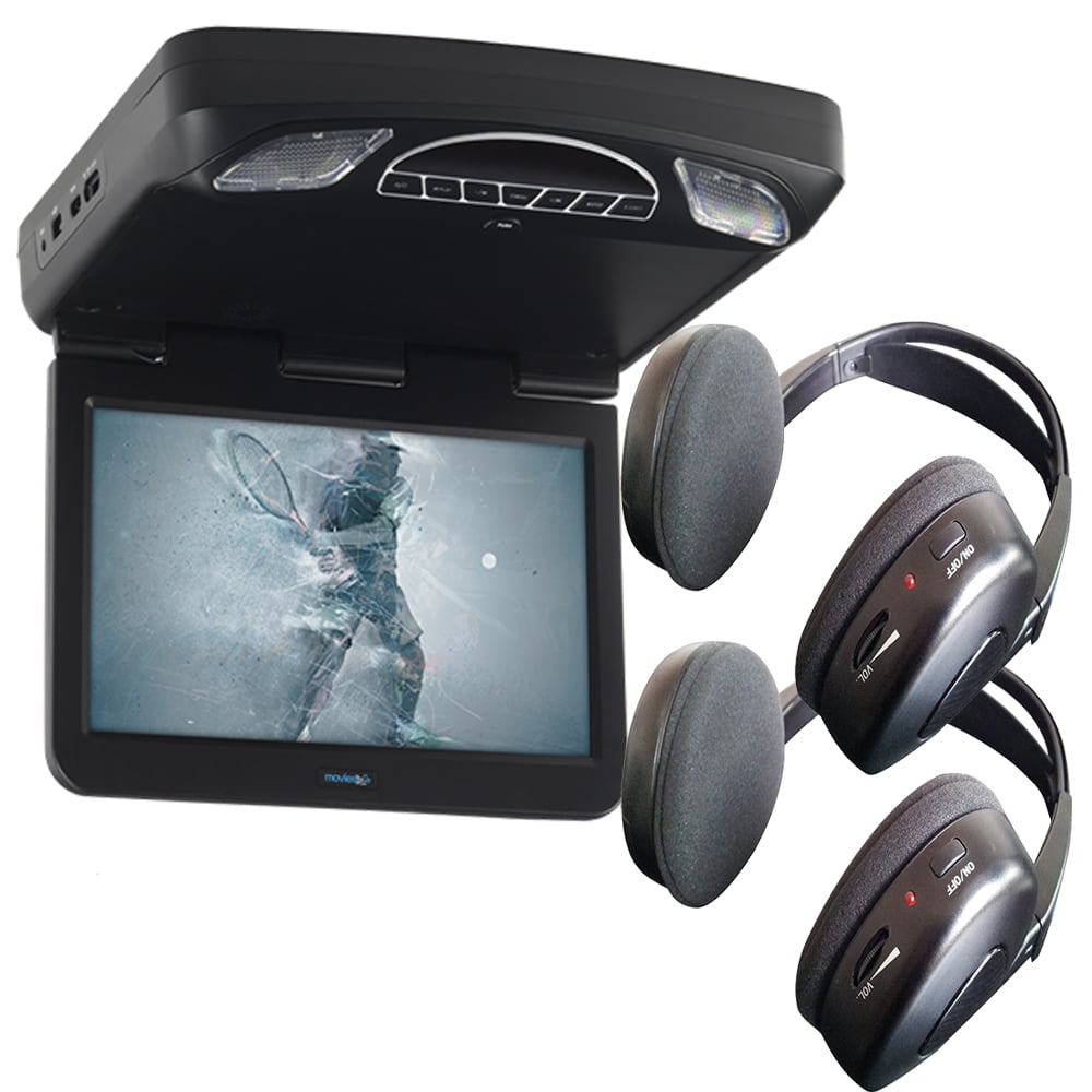 Audiovox Overhead Bundle with MTG13UHD 13.3" Monitor Built-In DVD and ...