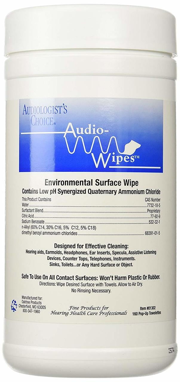 Audiowipes Towelettes - Large Canister of 160 wipes (Model 01302 ...