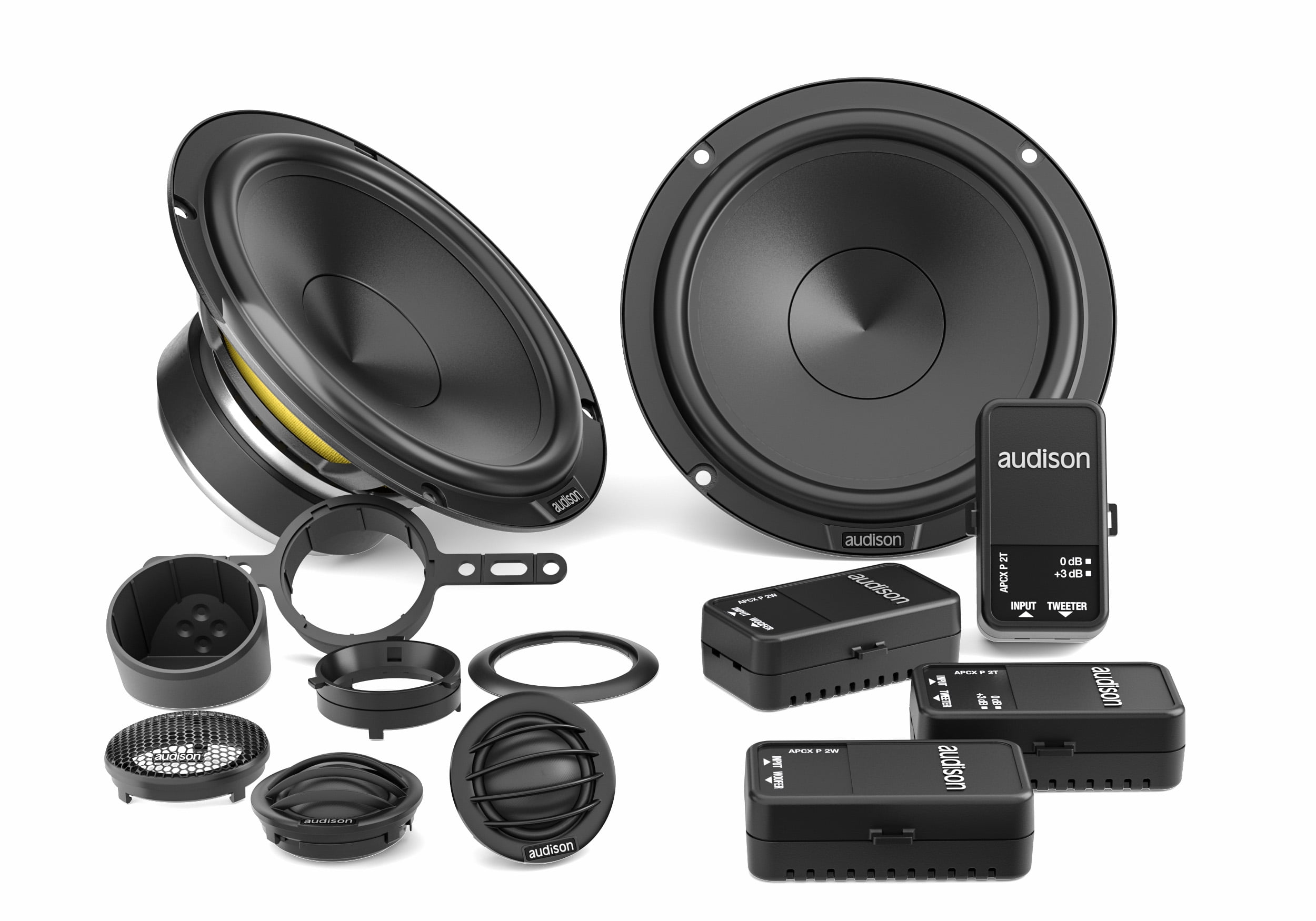 Audison APK 165P Prima Series 6.5" 2-Way Component Speaker Set; AP 1P + AP 6.5P + Grilles ...