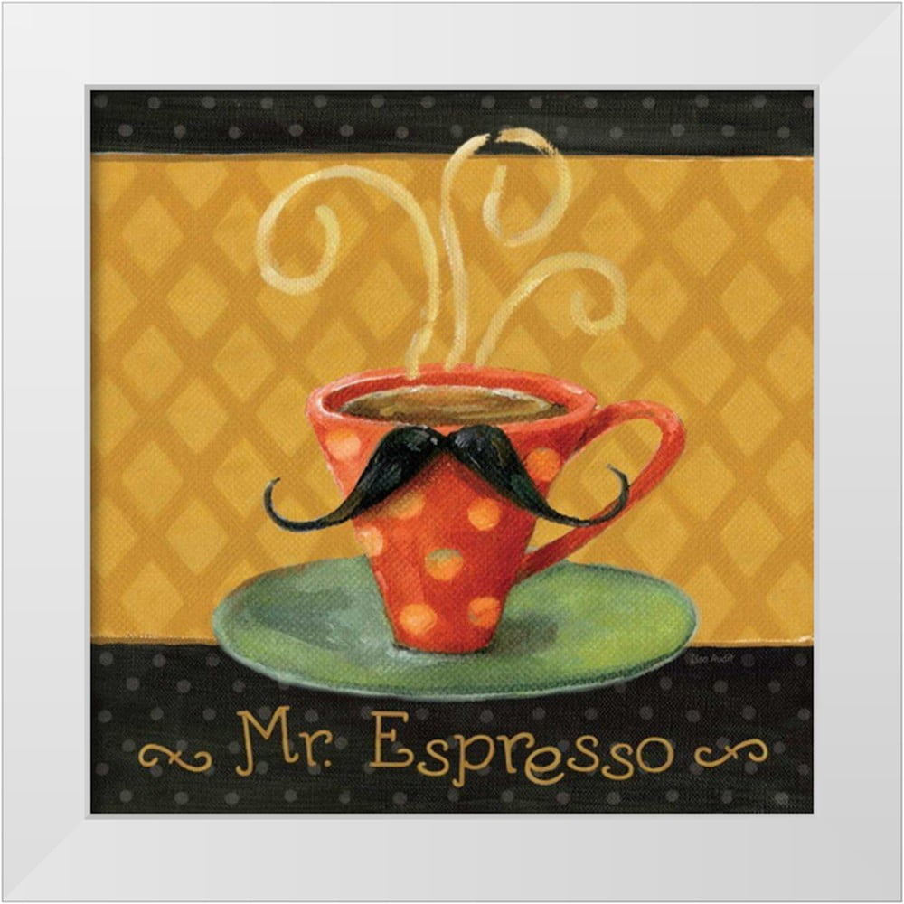 Audit, Lisa 12x12 White Modern Wood Framed Museum Art Print Titled - Cafe Moustache III Square ...