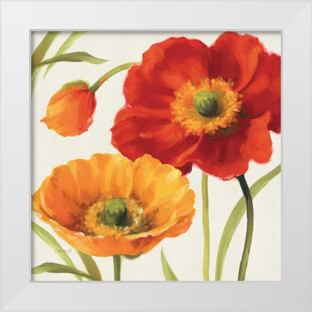 Audit, Lisa 12x12 White Modern Wood Framed Museum Art Print Titled - Poppies Melody III ...