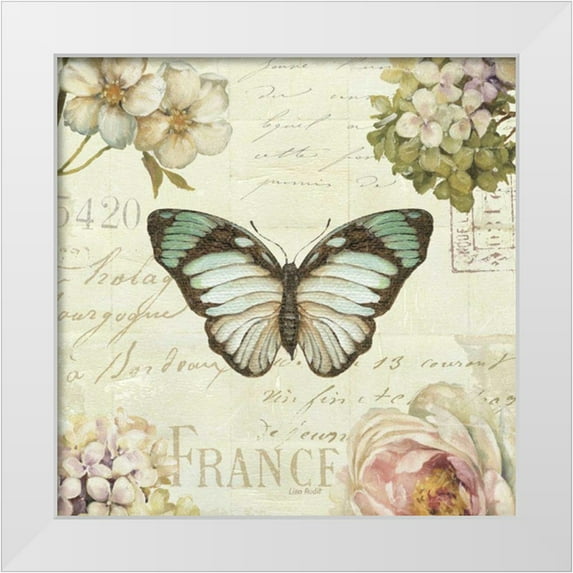 Audit, Lisa 15x15 White Modern Wood Framed Museum Art Print Titled - Marche de Fleurs Butterfly ...