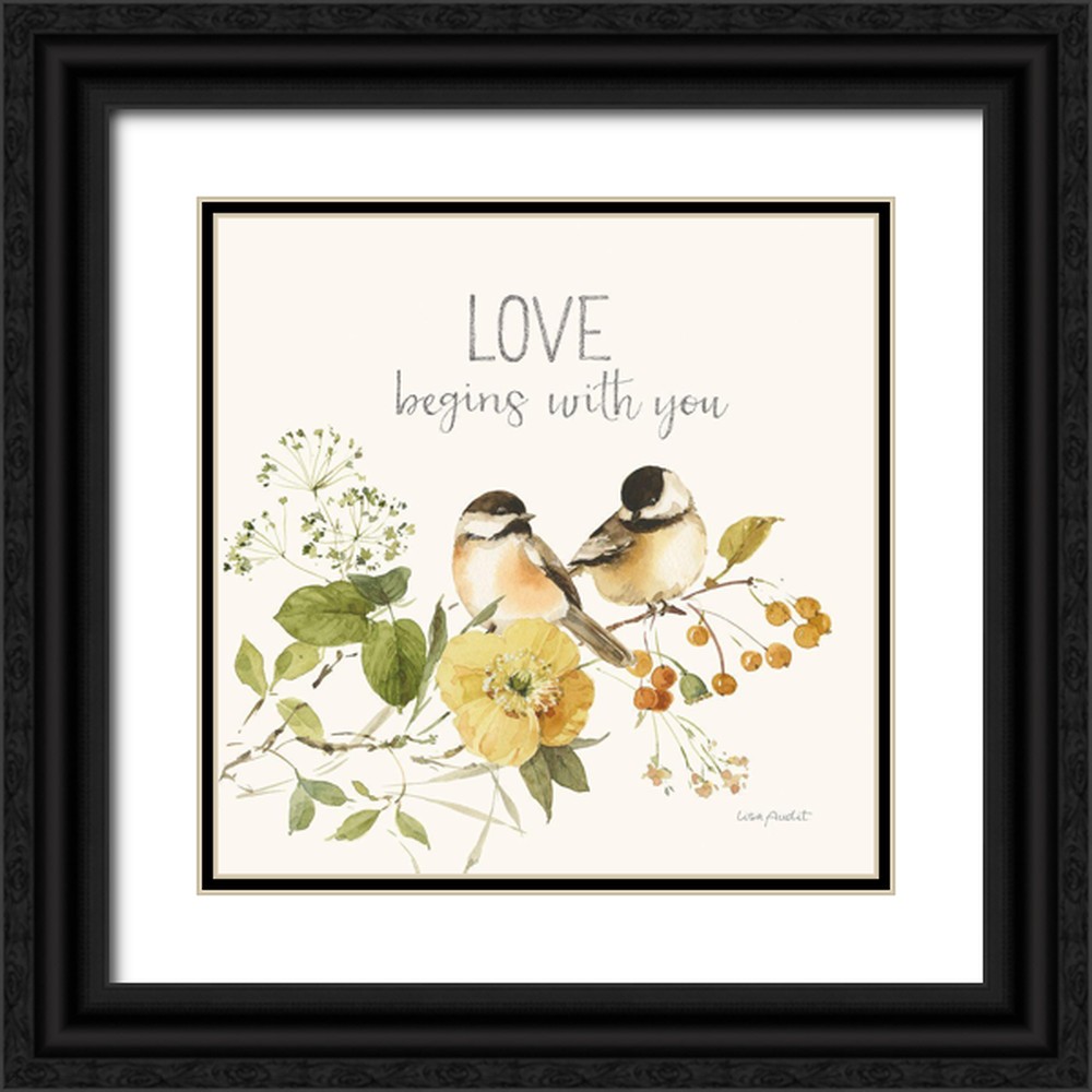 Audit, Lisa 26x26 Black Ornate Wood Framed with Double Matting Museum ...