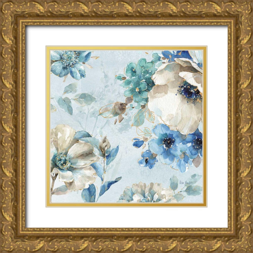 Audit, Lisa 26x26 Gold Ornate Wood Framed with Double Matting Museum ...