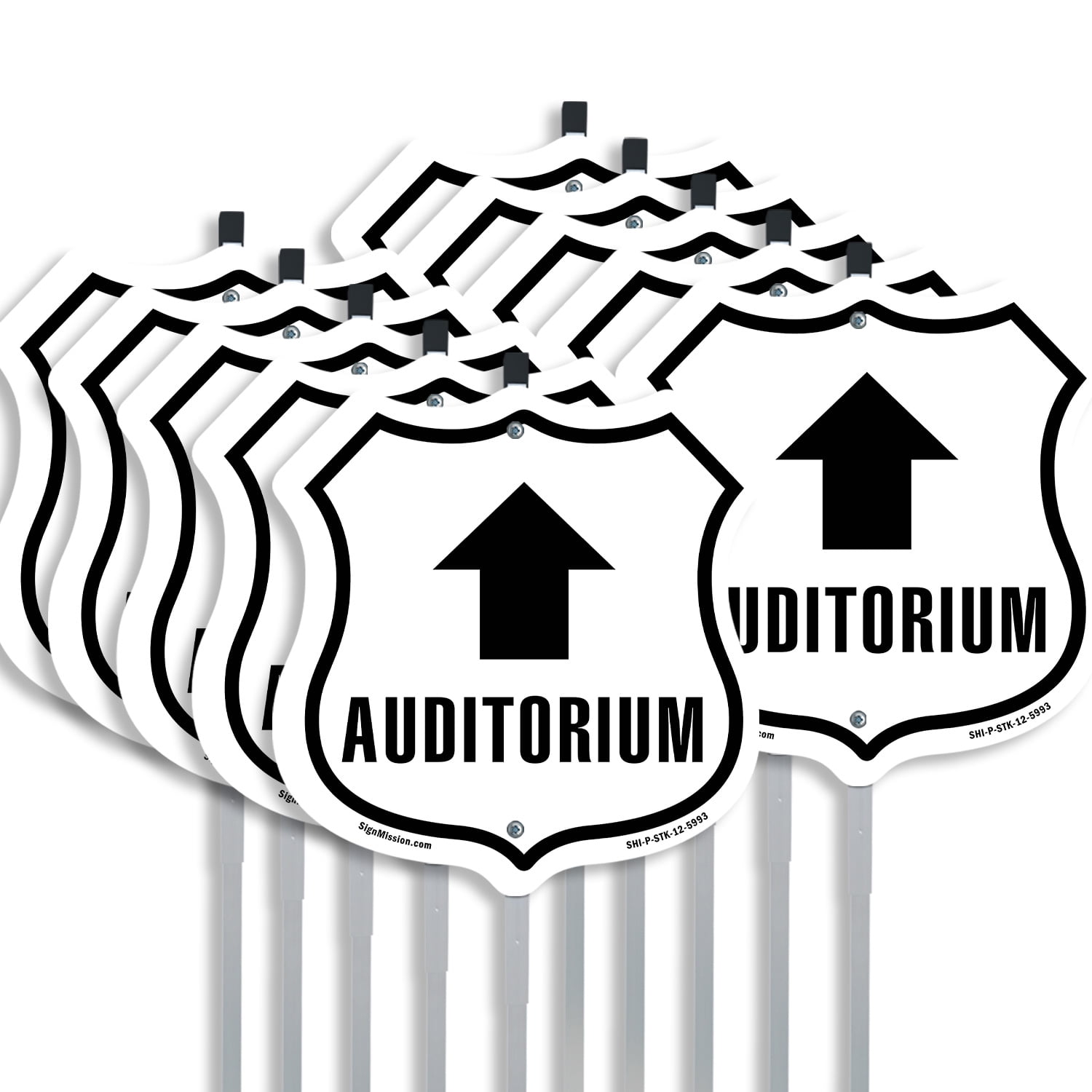 Auditorium Up (10 Pack) 12 inch X 12 inch Shield Shaped Rust-Free ...