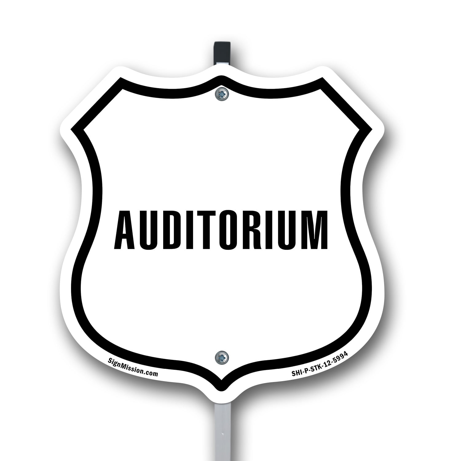 Auditorium 12 inch X 12 inch Shield Shaped Rust-Free Aluminum Metal ...