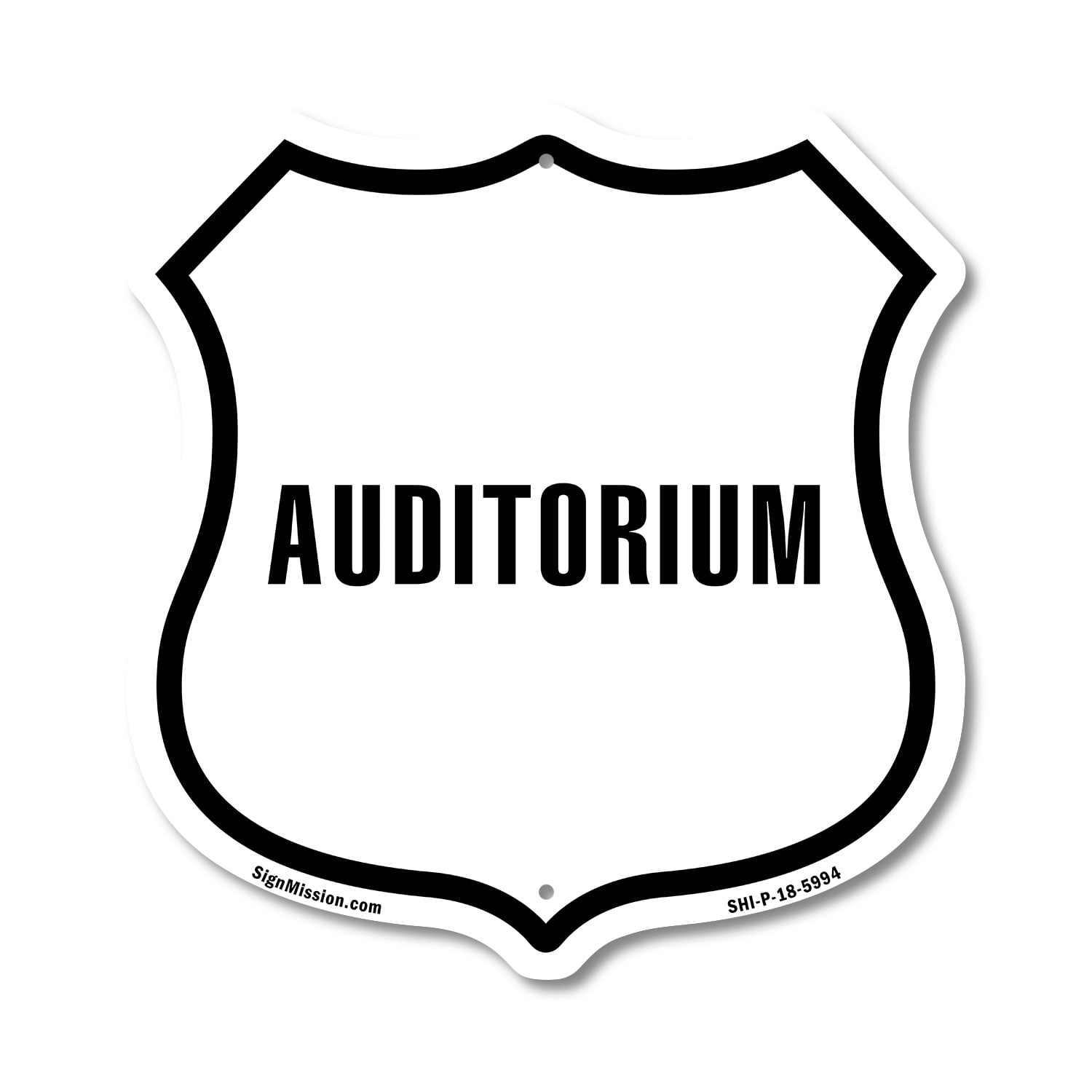 Auditorium (5 Pack) 12 inch X 12 inch Shield-Shaped Rust-Free Aluminum ...