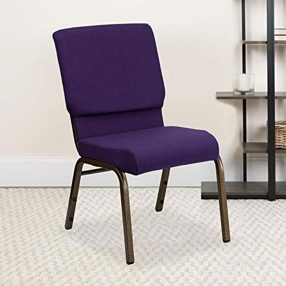 Auditorium Chair - Royal Purple Fabric/Gold Vein Frame -Stacking Padded ...