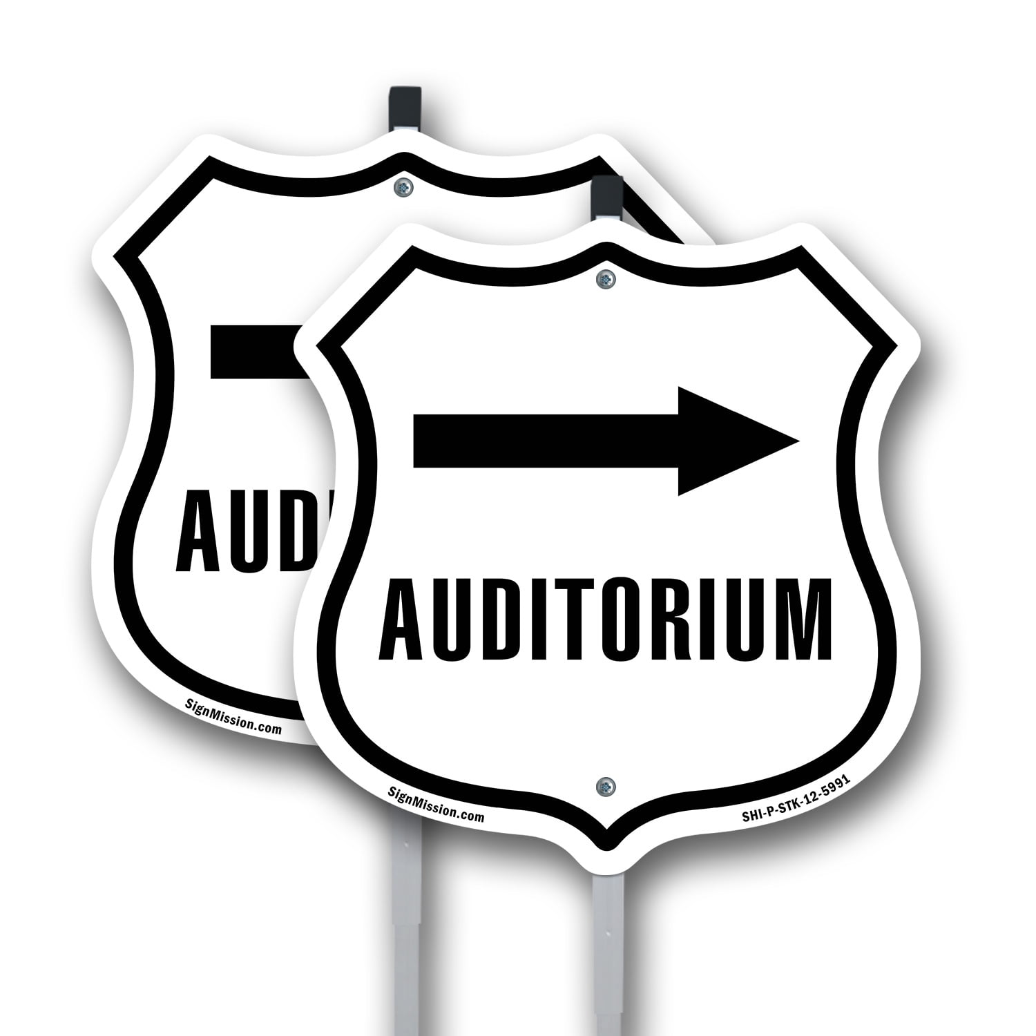 Auditorium Right (2 Pack) 12 inch X 12 inch Shield Shaped Commercial ...