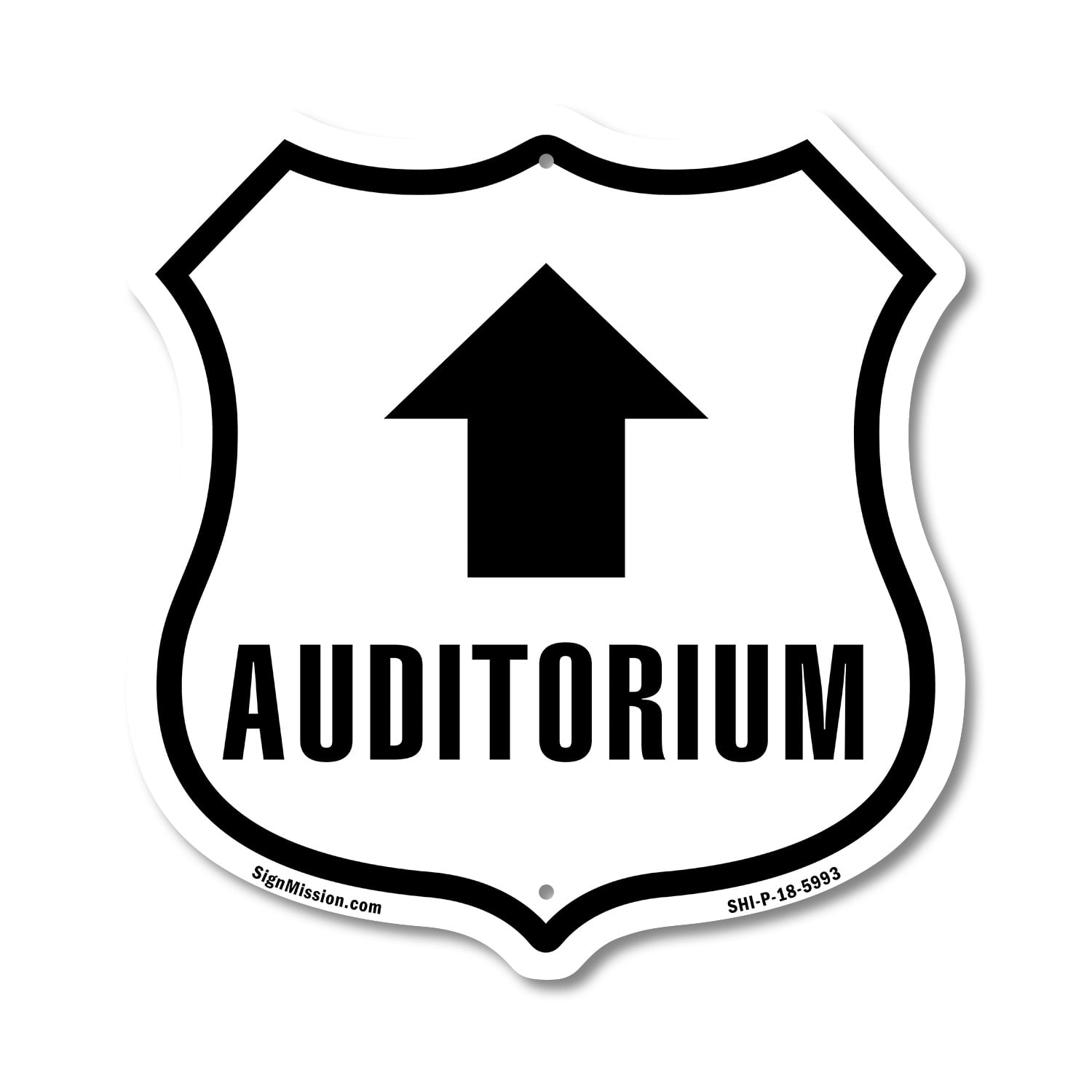 Auditorium Up (2 Pack) 12 inch X 12 inch Shield Shaped Commercial Grade ...