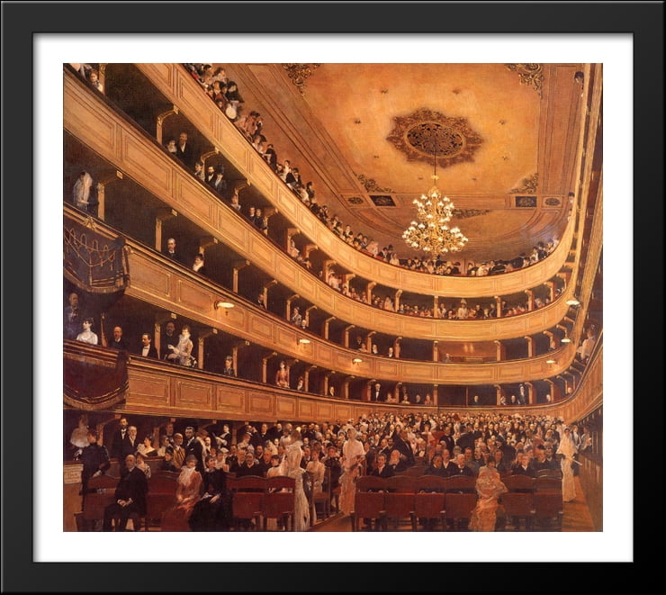 Auditorium in the Old Burgtheater, Vienna 32x28 Large Black Wood Framed ...