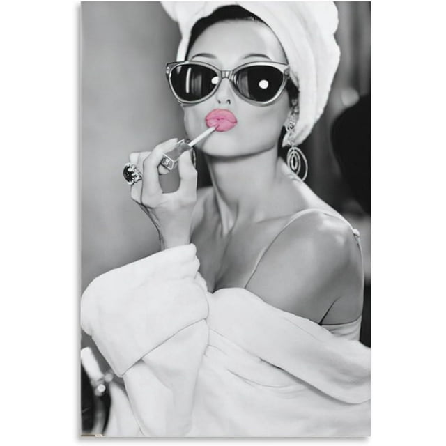 Audrey Art Hepburn Style Canvas Poster Bedroom Decoration Landscape Office Valentine's Birthday ...