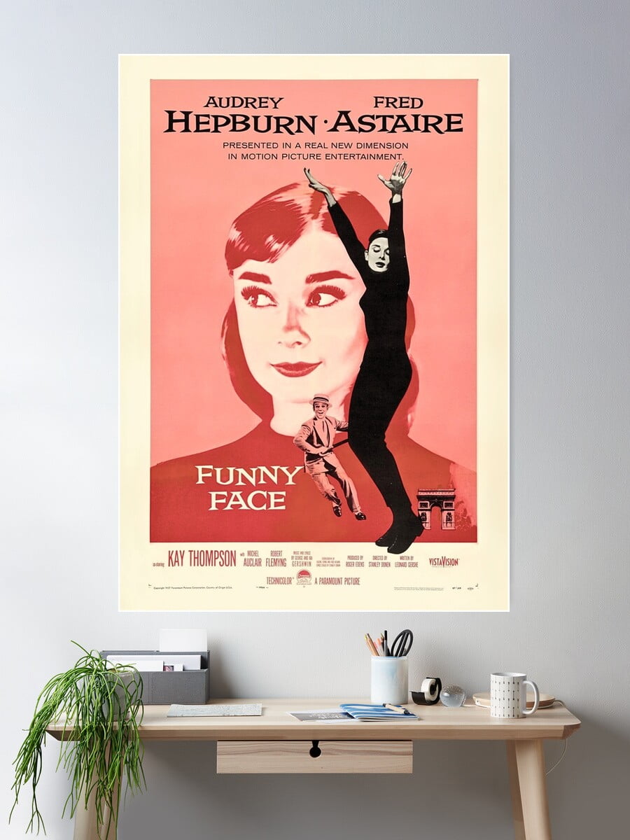 Audrey Hepburn - Funny Face Poster Wall Art, Modern Wall Decor For ...