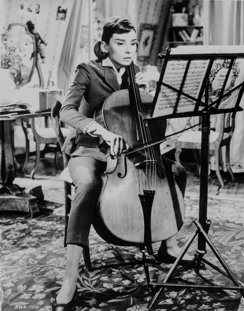 Audrey Hepburn Love in the Afternoon Playing Violin +tograph High Qu ...