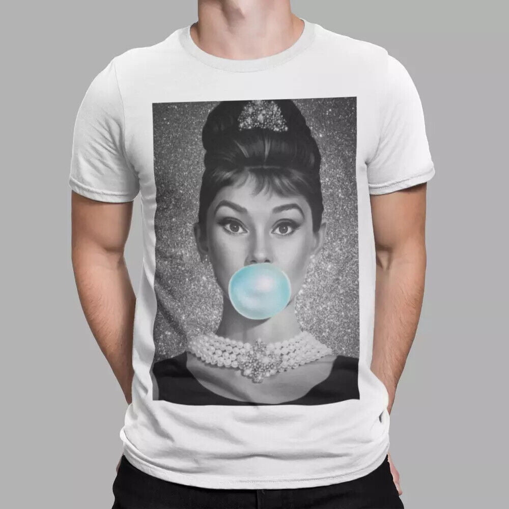 Audrey Hepburn T-Shirt Bubblegum Breakfast At Tiffany鈥檚 White Classic ...