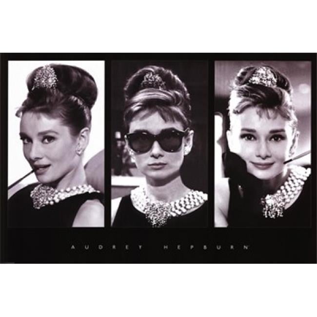 Audrey Hepburn - Triptych Poster Print - 36 x 24 in. - Walmart.com