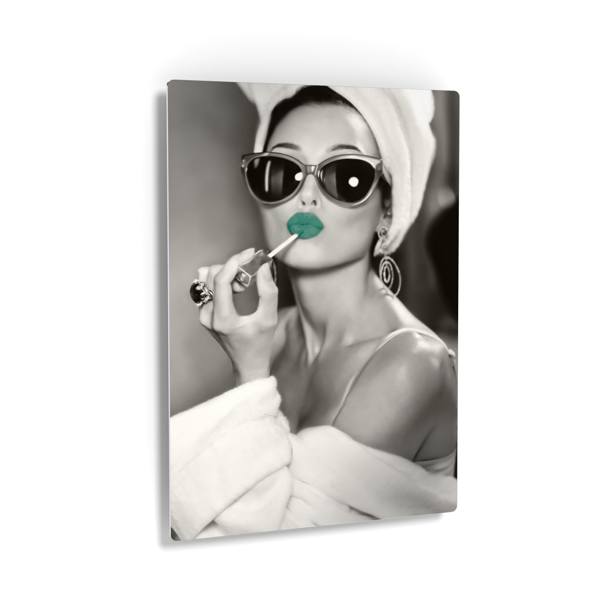 Audrey Hepburn Wall Art Green Lips Metal Wall Art Print Makeup Lipstick ...