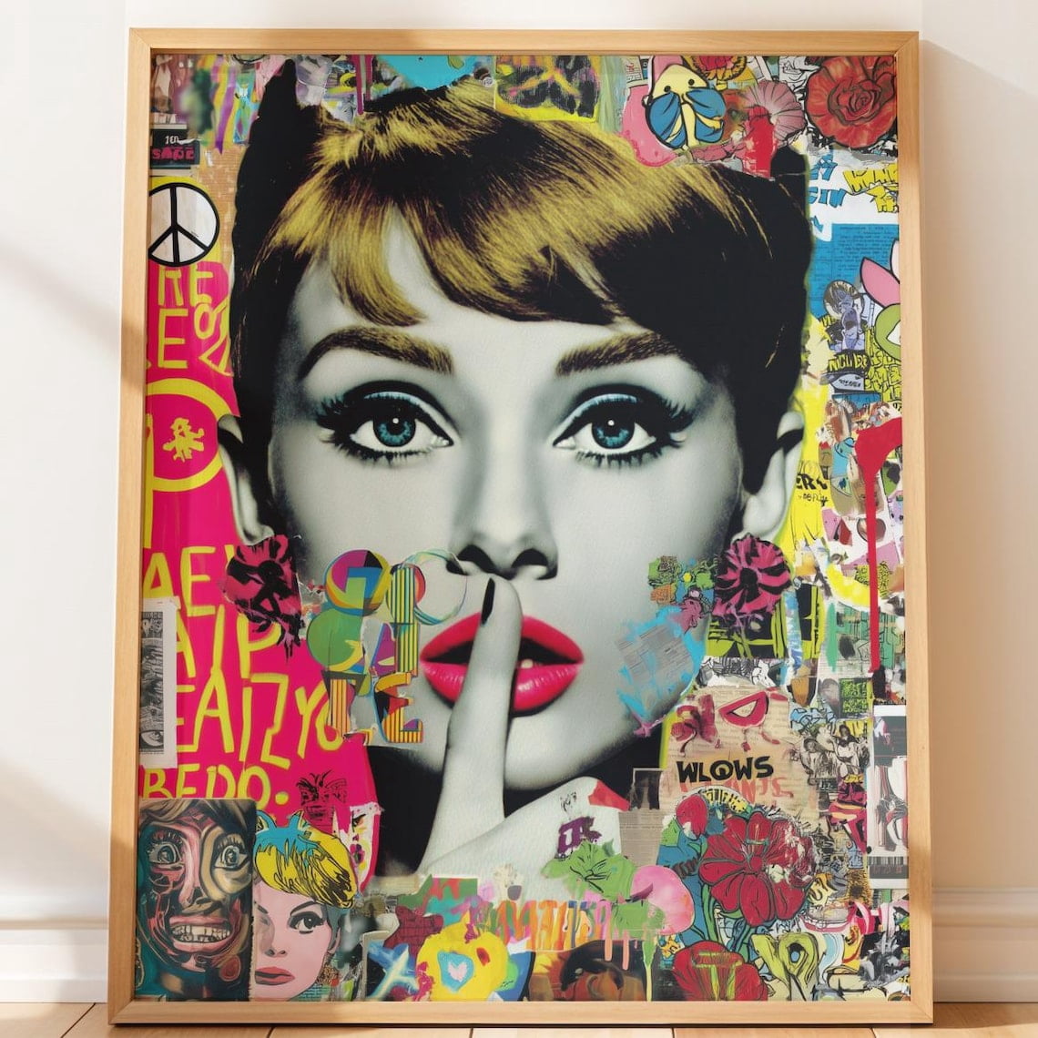 Audrey Hepburn Wall Art Pop Art Graffiti Street Urban Home Decor ...
