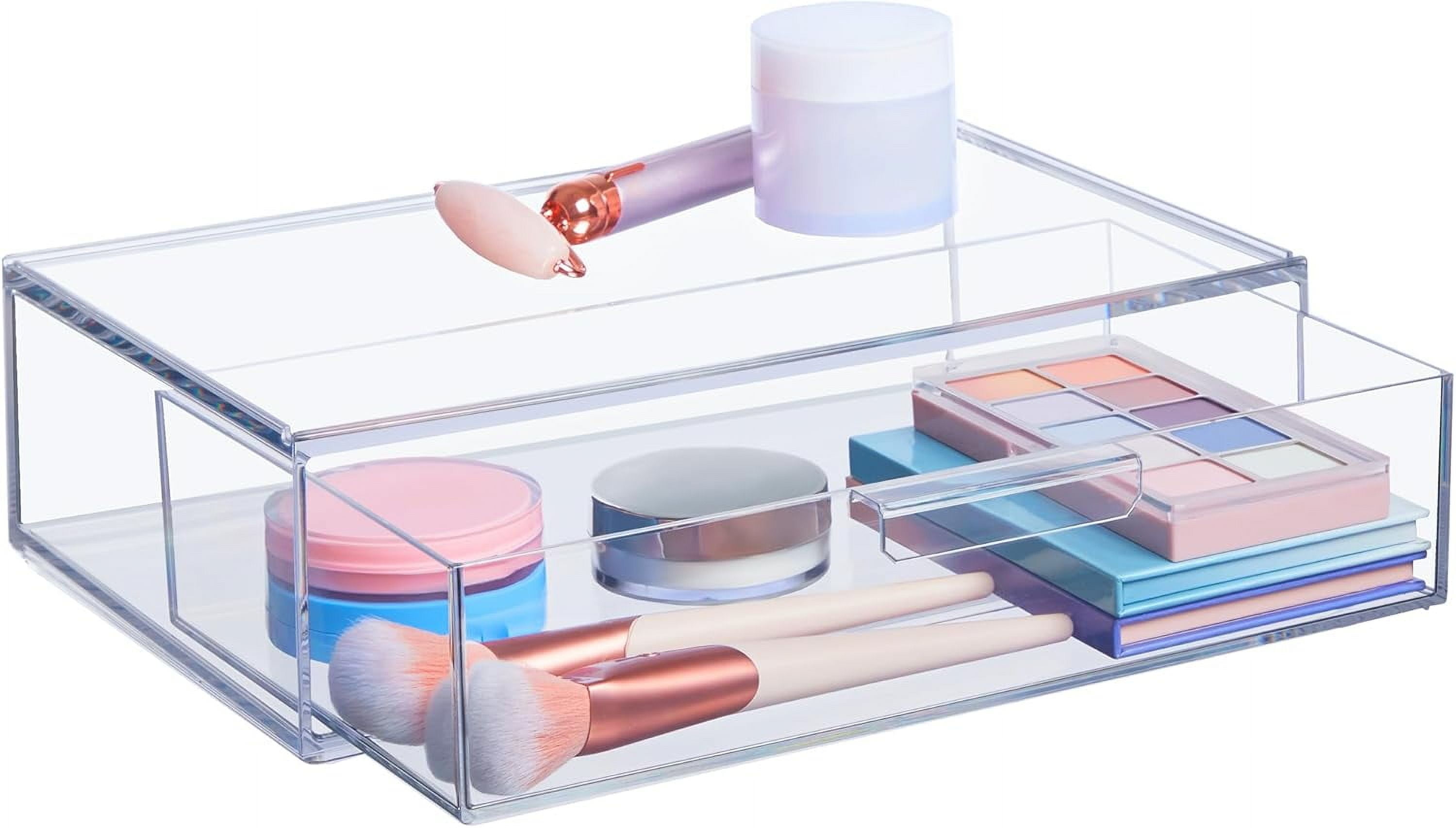 Audrey Stackable Clear Bin Plastic Organizer Drawer | Organize ...