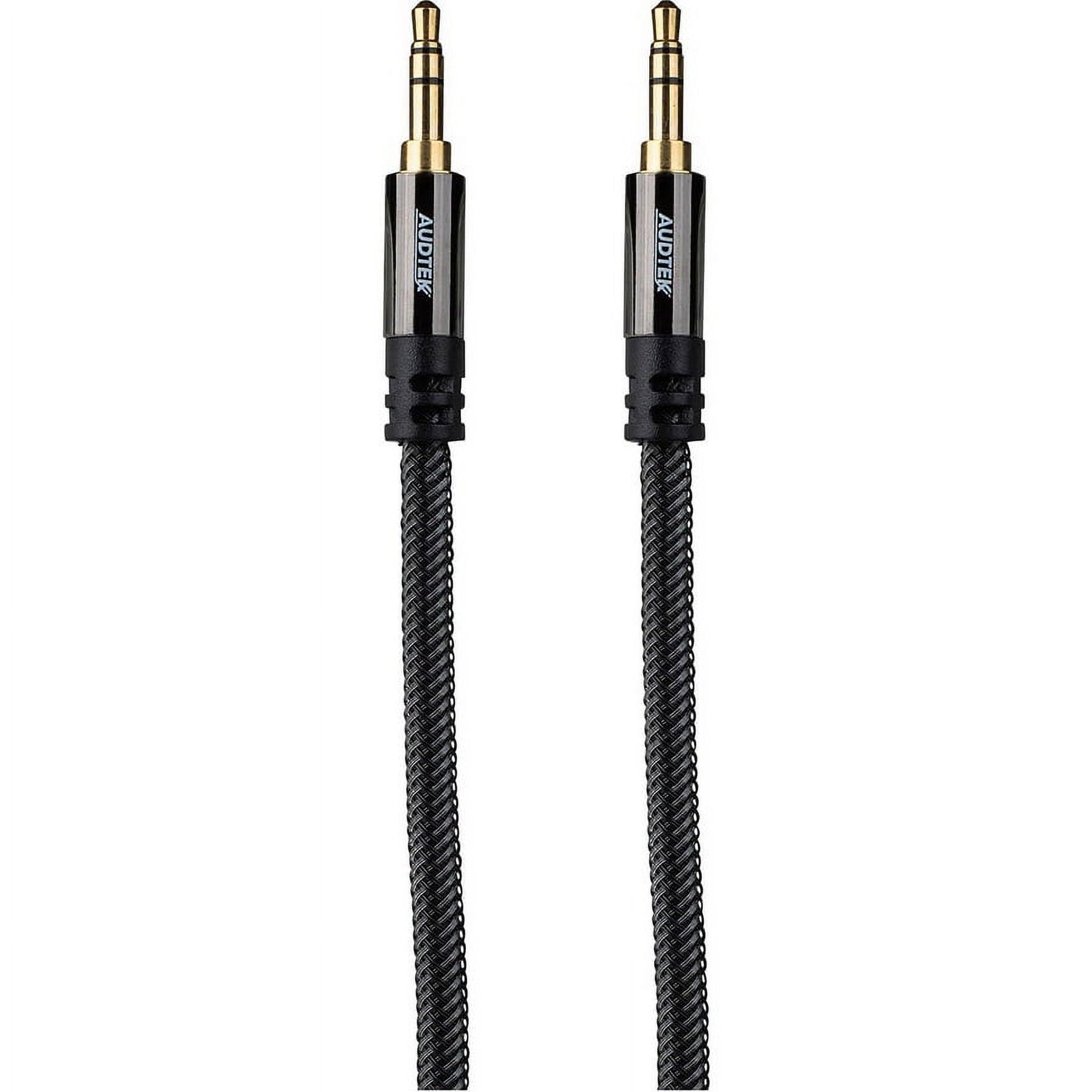 Audtek 3.5mm Stereo Male to Male Audio Cable Dual Shielded with Braided ...