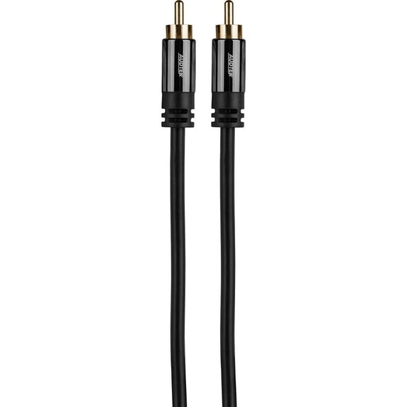 Audtek SMC3 Premium Single RCA Audio Video Subwoofer Cable with Metal ...