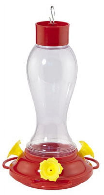 Audubon 18 OZ Clear Shaped Bottle Plastic Hummingbird Bird Feeder 3 La ...