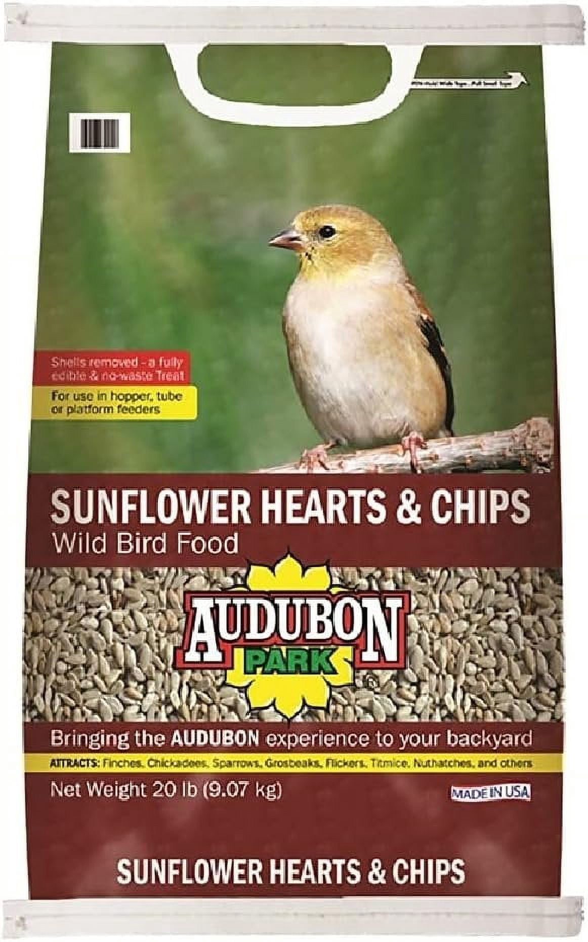 Audubon Park Sunflower Hearts and Chips, Shelled Wild Bird Food, 20 Lb ...