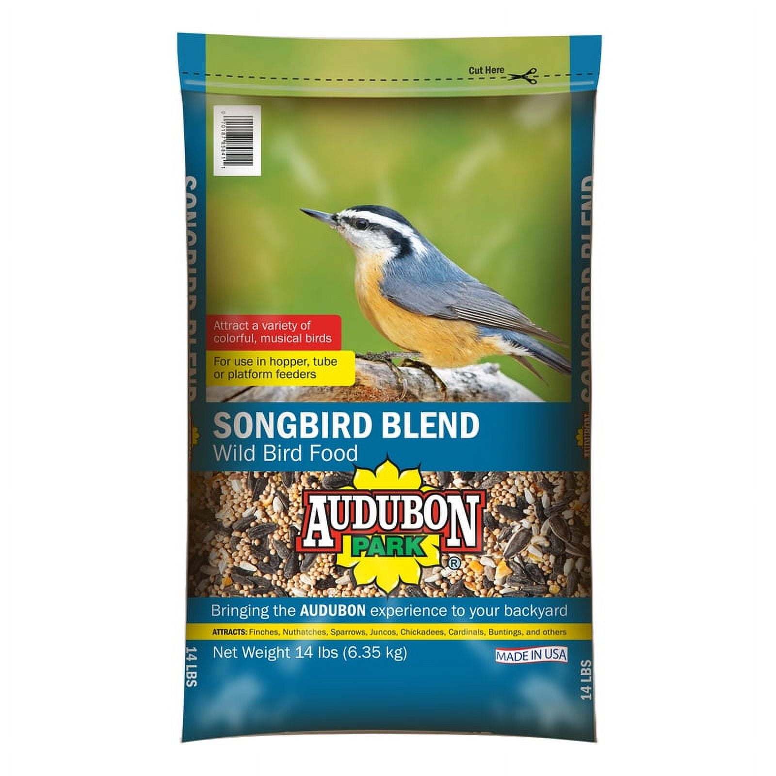 Audubon Park Songbird Blend Wild Bird Food, Black Oil Sunflower and ...
