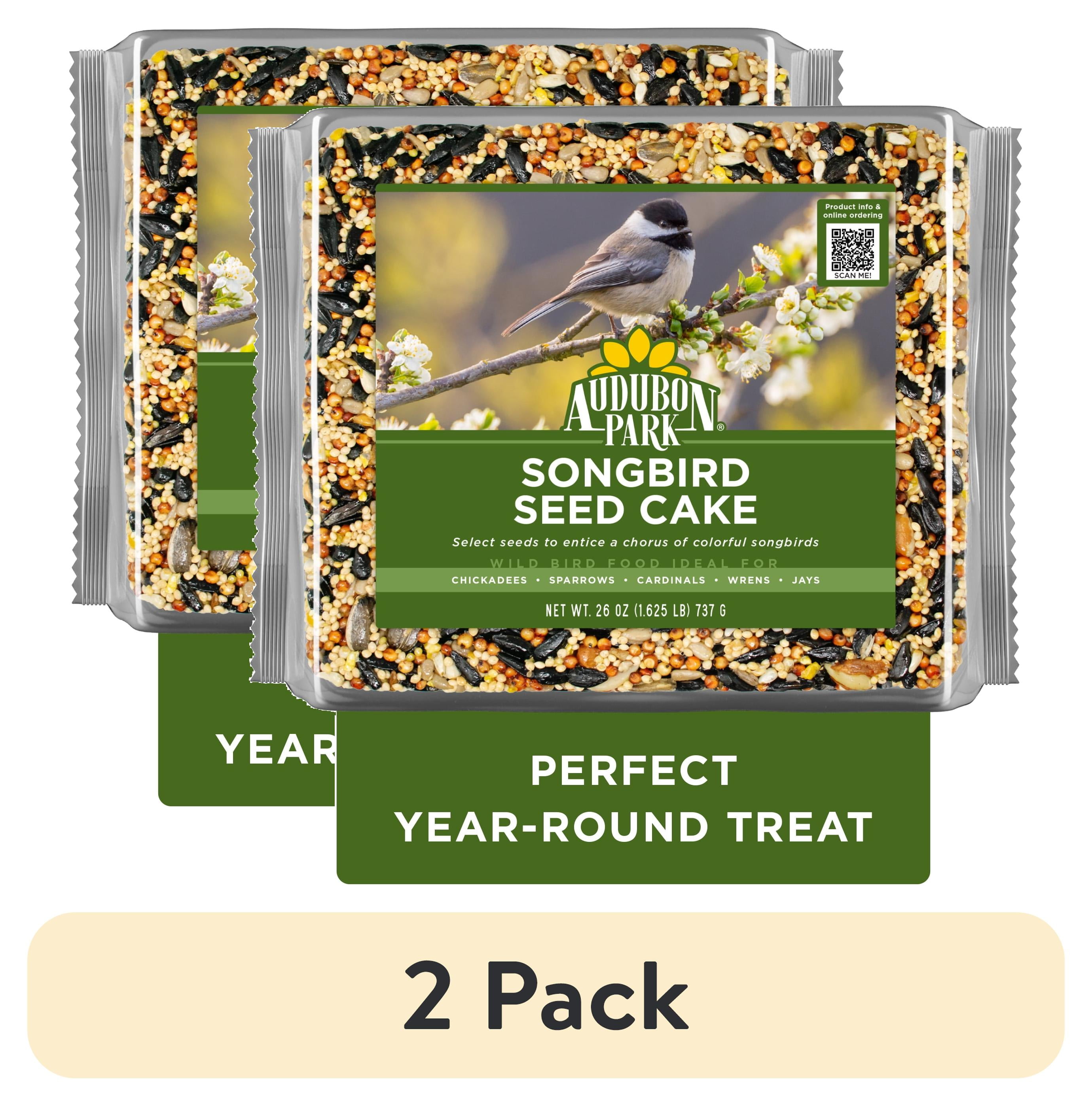 (2 pack) Audubon Park Songbird Seed Cake Wild Bird Food, Premium ...